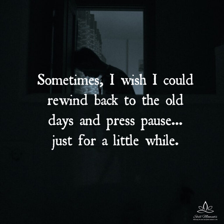 Sometimes, I wish I could Rewind Back to The Old Days - Still Moments